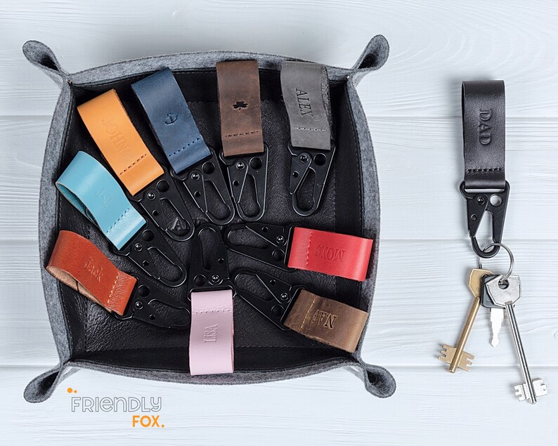 Personalized Leather Keychain for Men and Women Custom - Etsy