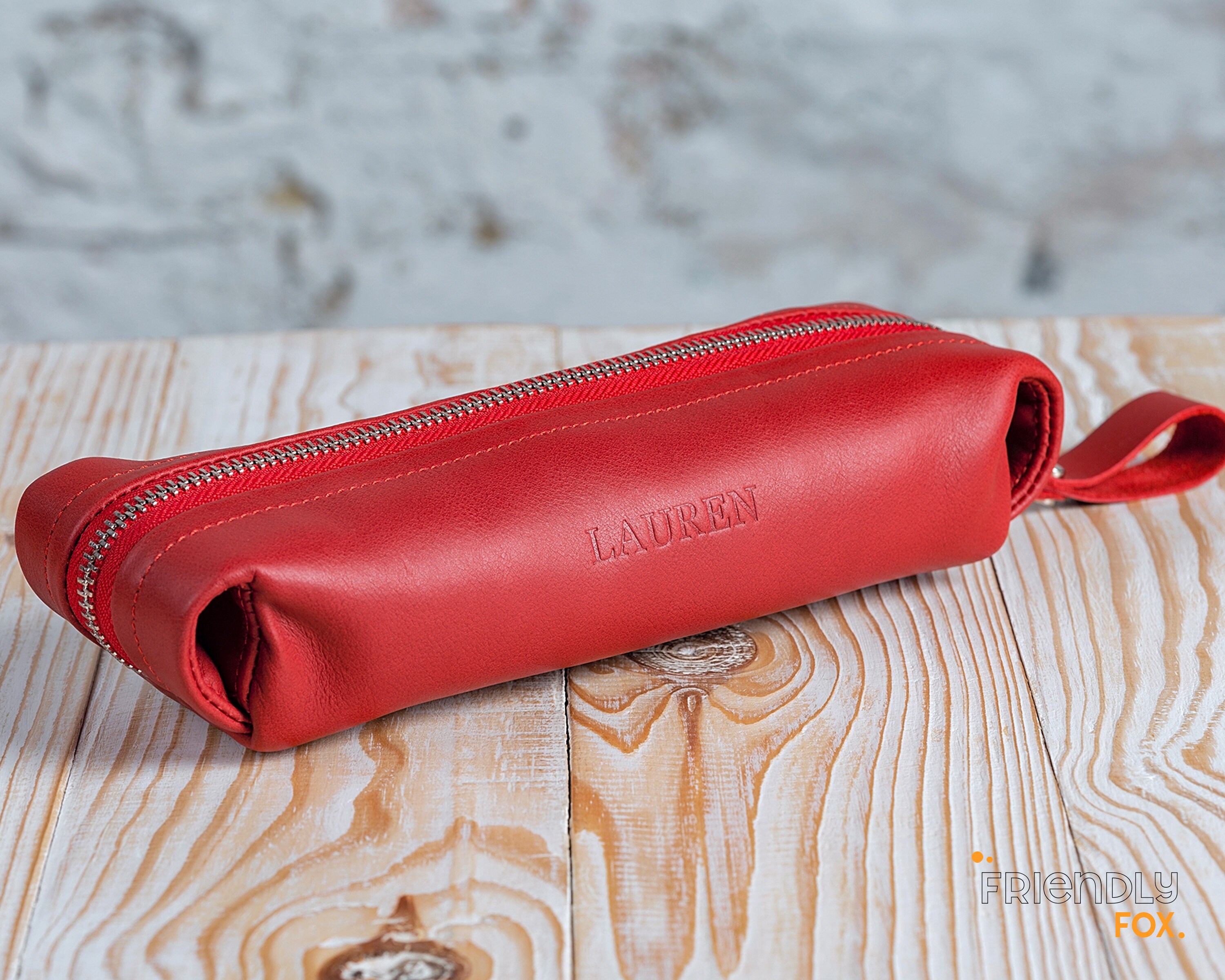 Pencil Case for School Luxury Retro Genuine Leather Big | Etsy