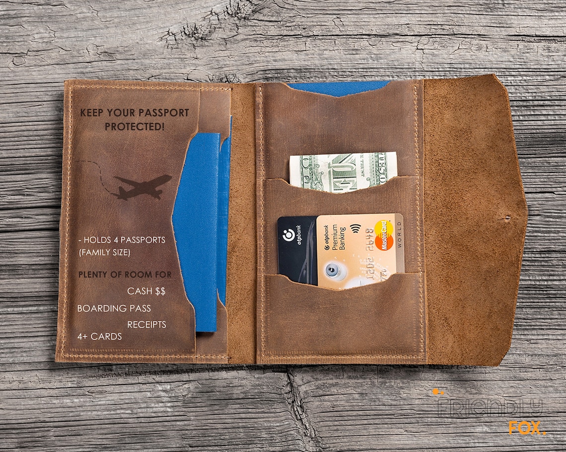 Personalized Travel Wallet Leather Passport Holder - Etsy