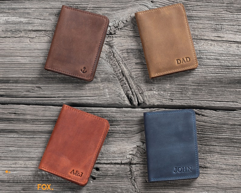 Personalized Leather Wallet for Men Front Pocket Wallet - Etsy