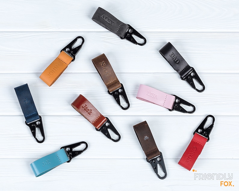 Personalized Leather Keychain for Men and Women Custom - Etsy