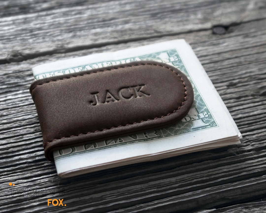 Leather Money Clip - Personalized Money Clips for Men - Groomsmen Gift ...