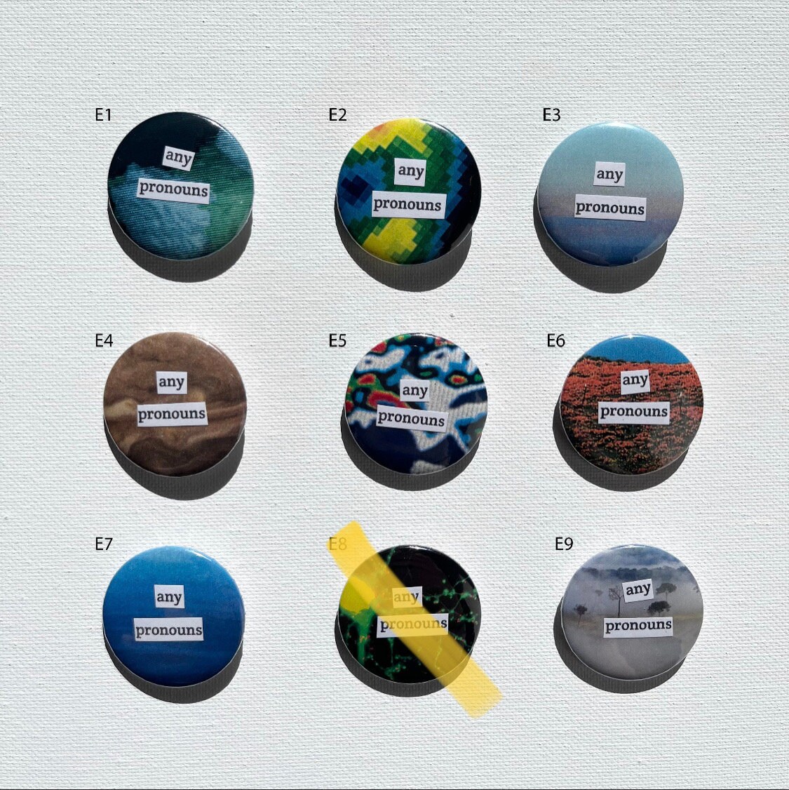 Pronoun Collage Pins They/them, Genderfluid, Ze/zir, Xe/xem, Any ...