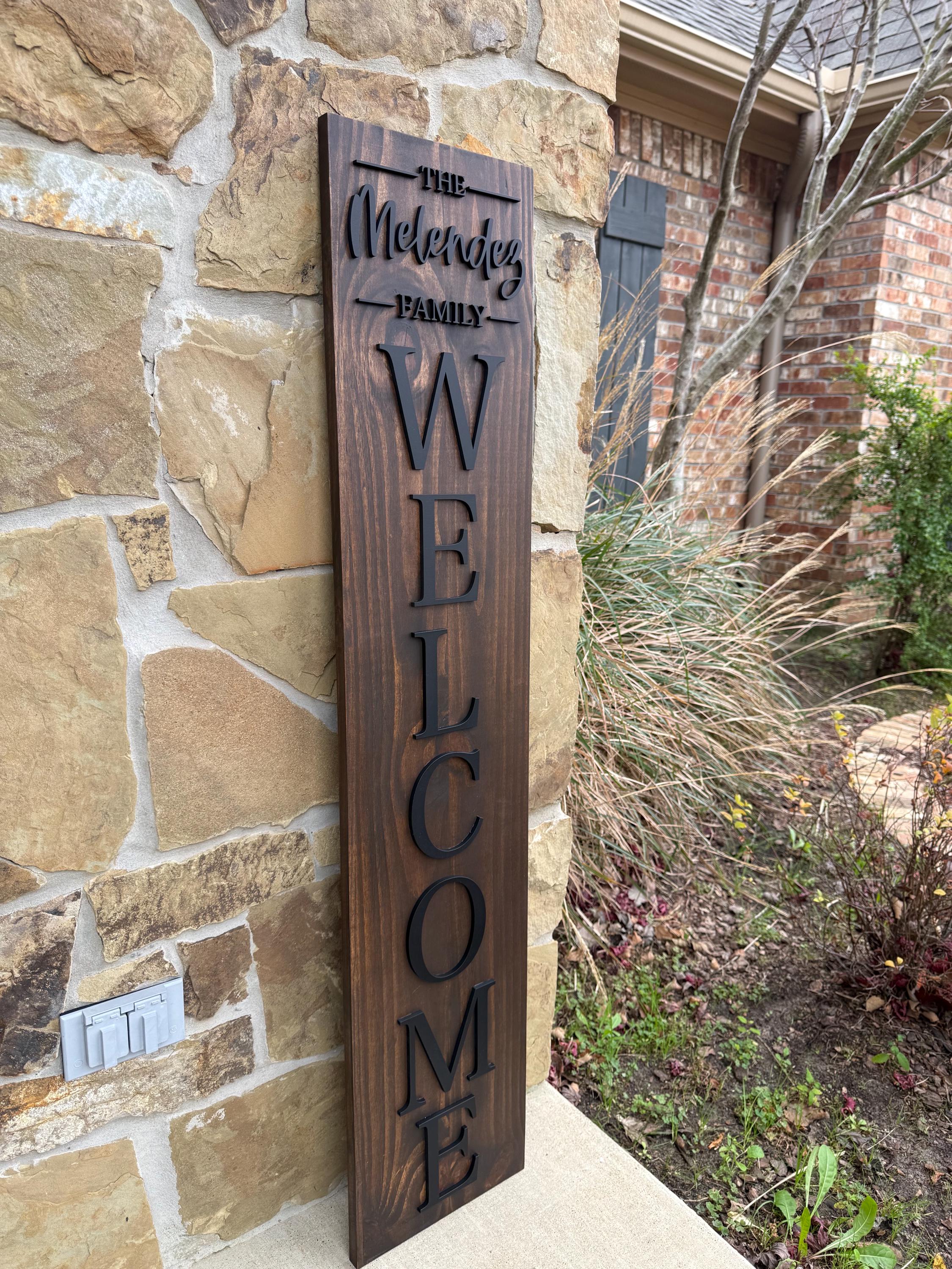 Personalized Family Name Porch Sign: 3D Last Name Welcome Decor - Etsy