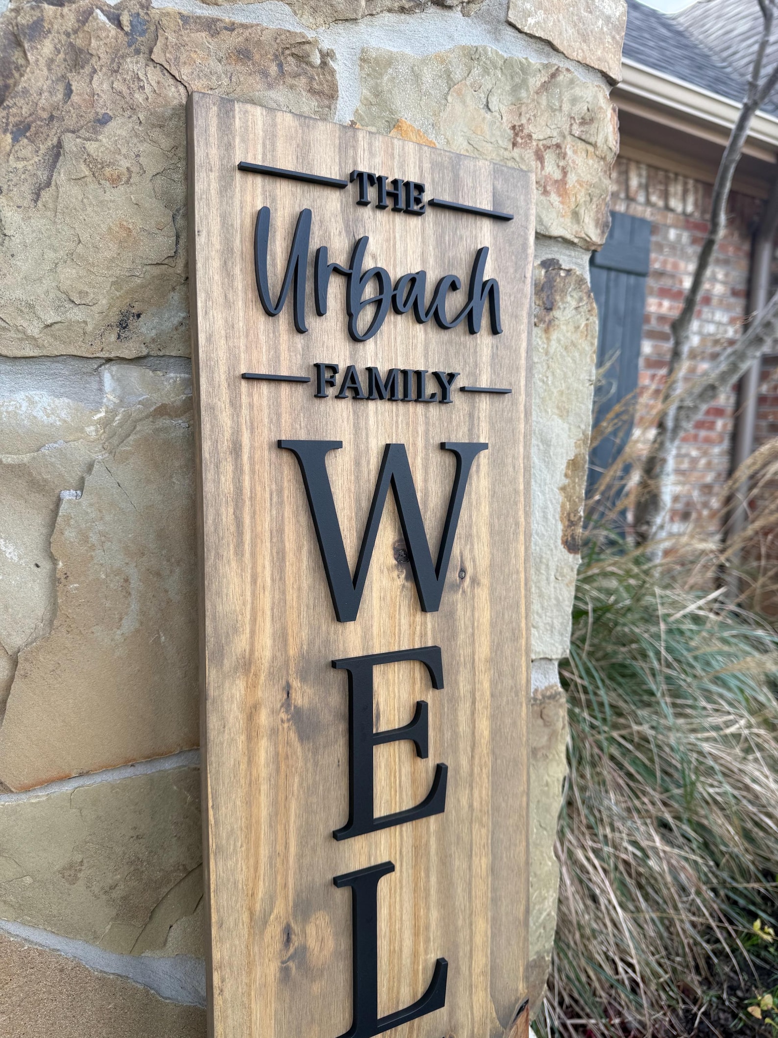 Personalized Family Name Porch Sign: 3D Last Name Welcome Decor - Etsy