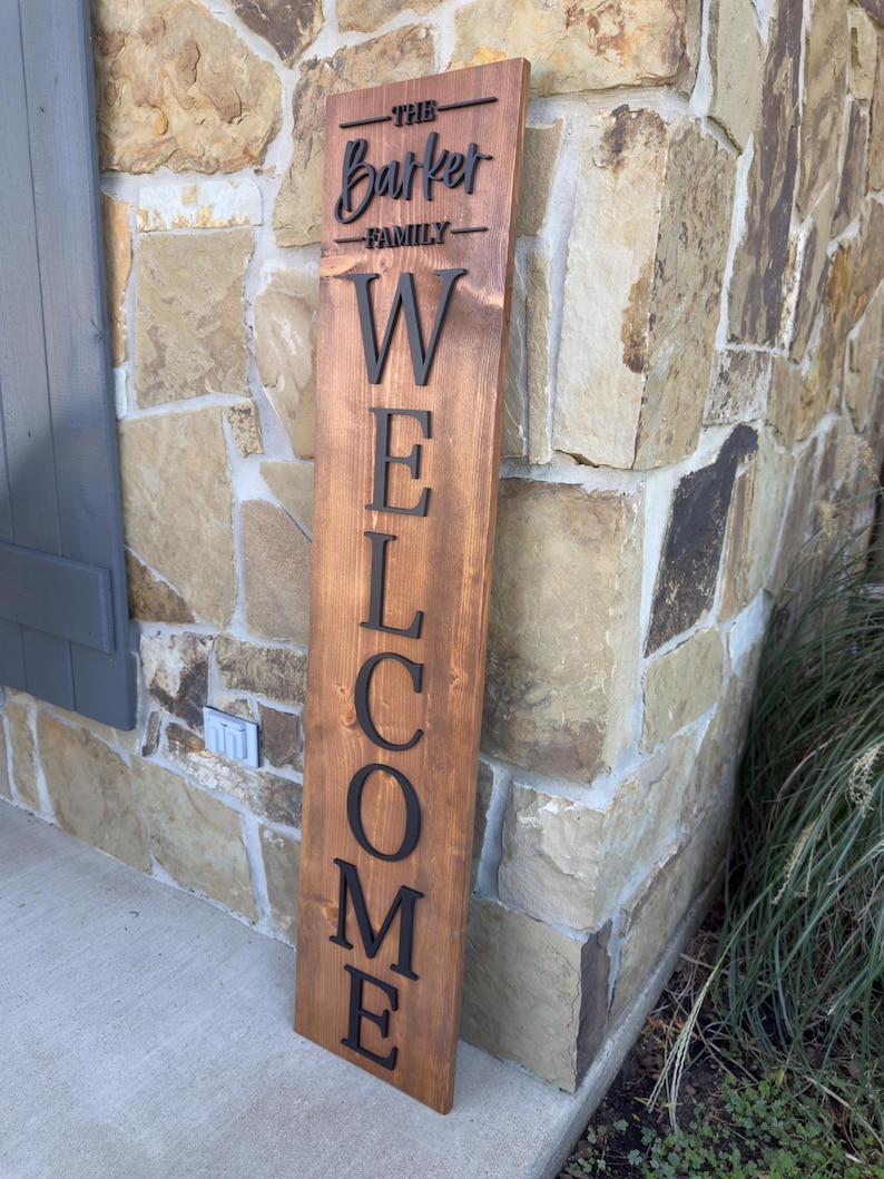 Personalized Family Name Porch Sign: 3D Last Name Welcome Decor - Etsy