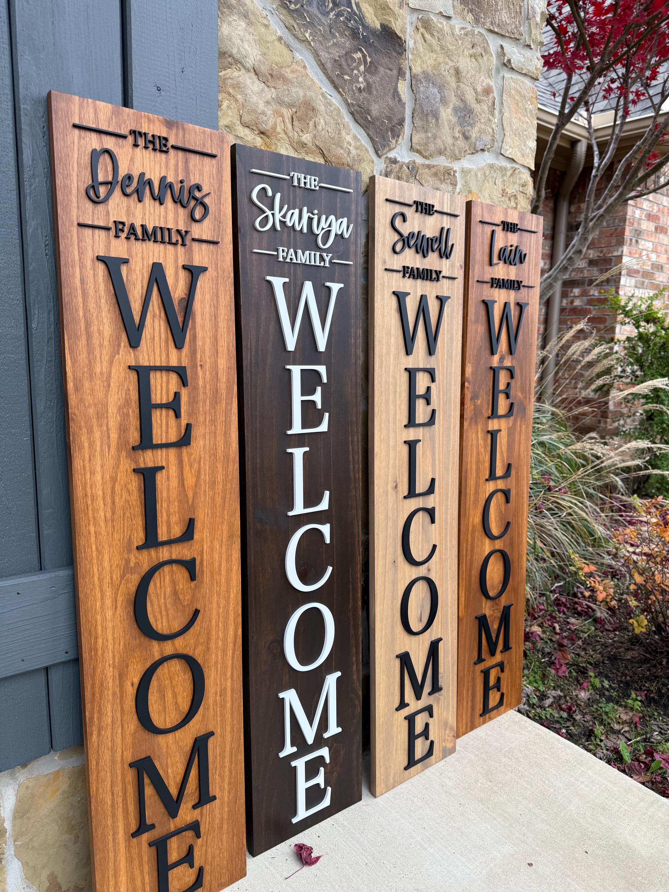 Personalized Family Name Porch Sign: 3D Last Name Welcome Decor - Etsy