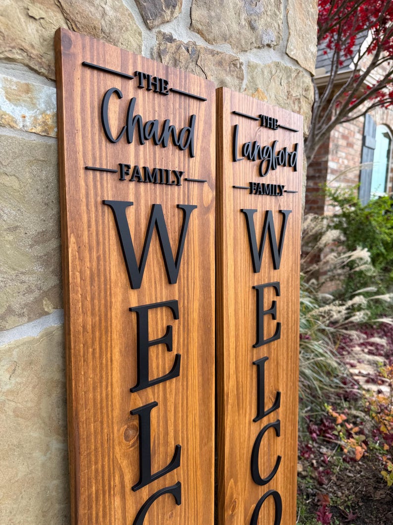 Personalized Family Name Porch Sign: 3D Last Name Welcome Decor - Etsy