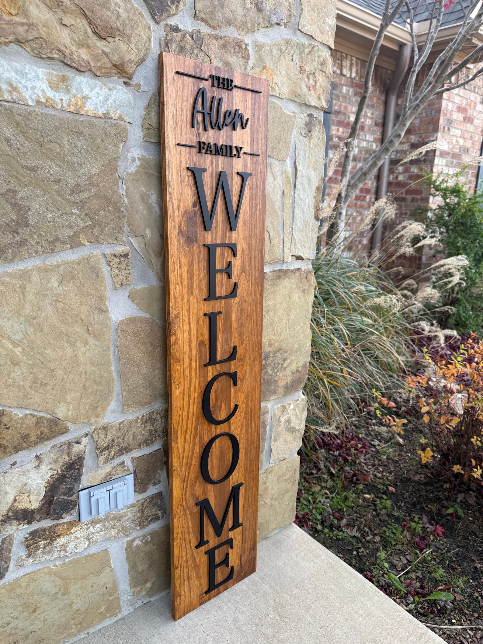 Personalized Family Name Porch Sign: 3D Last Name Welcome Decor - Etsy