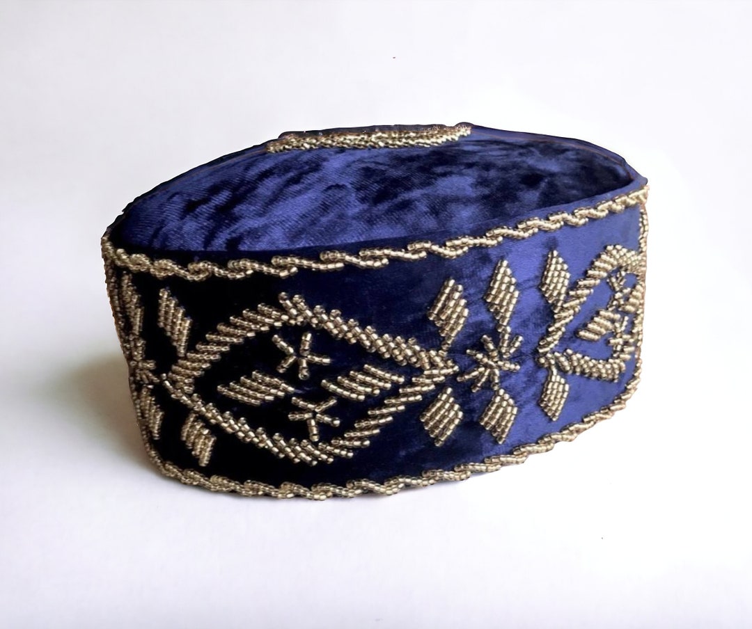 Blue Nigerian Wedding Hat for Groom, Yoruba Fila for Men, Traditional ...