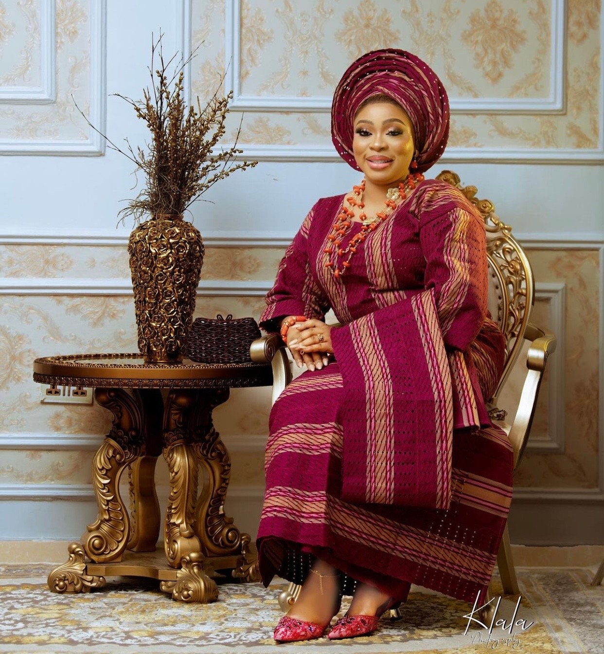 Aso Oke Attire For Women Yoruba Asooke For Birthday 4 Pieces Asooke Outfit 40th Birthday