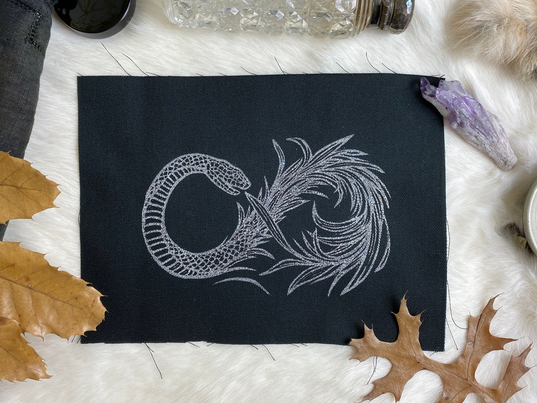 The Eternal Return - Silver on Black Twill - Sew-on Patch - Etsy