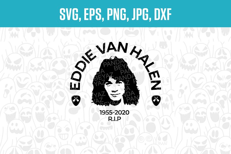Eddie Van Halen RIP SVG Silhouette Face Design Metal Rock - Etsy
