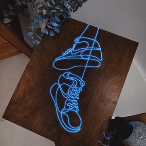 Neon Nike Kicks El Wire Sneaker Wall Art, Custom Neon Sign - Etsy