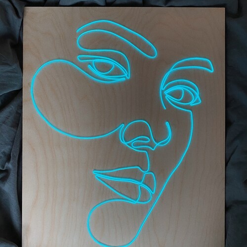 One Line Face Neon Sign Modern Art Wall Art Neon Gift Gift - Etsy