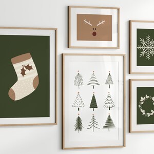 Boho Christmas Wall Art Prints: Minimalist Holiday Decor (digital ...
