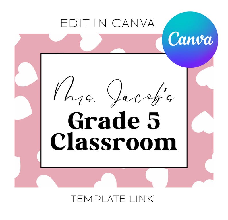 Editable Classroom Name Signs | 6 Modern Designs | Canva Template ...