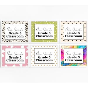 Editable Classroom Name Signs | 6 Modern Designs | Canva Template ...