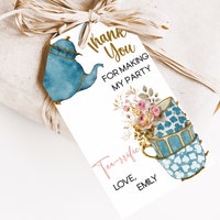 Editable Tea for Two Favor Tags Tea Birthday Thank You Tags Tea-rrific ...