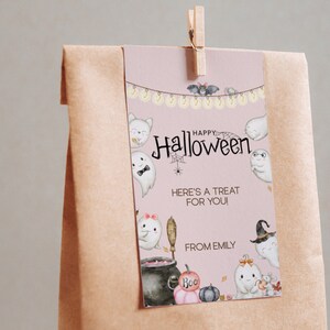 Editable Happy Halloween Gift Tag,printable Trick or Treat Favor Bag ...