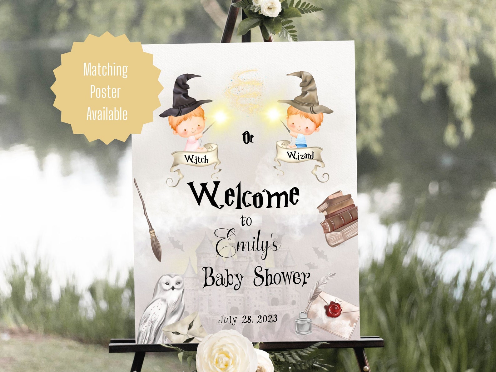 EDITABLE Gender Reveal Baby Shower Invitation Witch Wizard - Etsy Canada