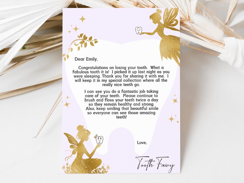 Editable Tooth Fairy Receipt and Letter Tooth Fairy Letter First Tooth ...