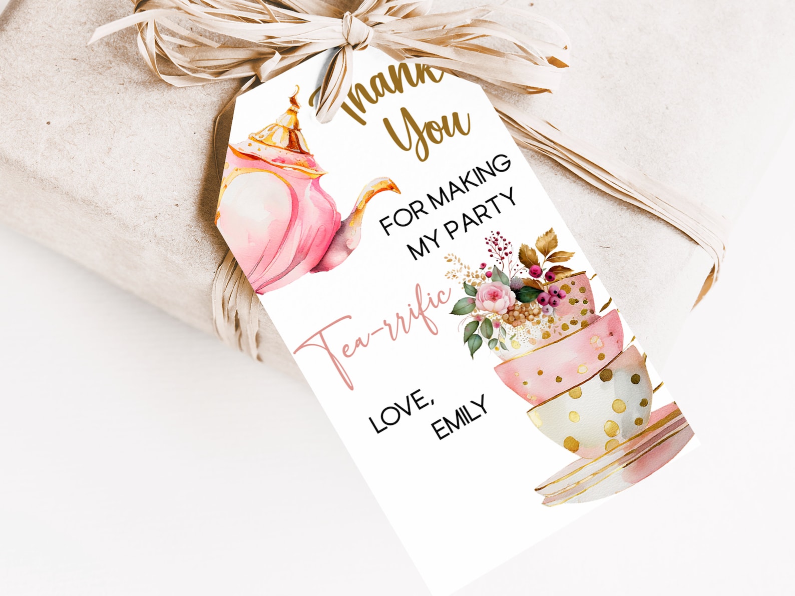 Editable Tea for Two Favor Tags Tea Birthday Thank You Tags Tea-rrific ...