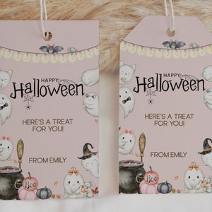 Editable Happy Halloween Gift Tag,printable Trick or Treat Favor Bag ...