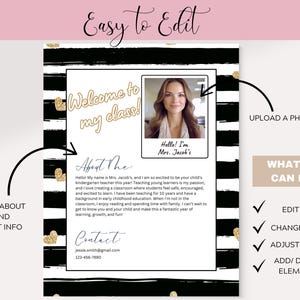 Editable Meet the Teacher Template | Canva Template | Modern Teacher ...