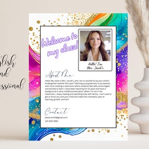 Editable Meet the Teacher Template | Canva Template | Modern Teacher ...