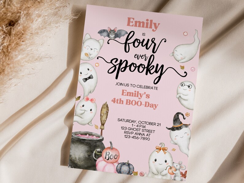 Four Ever Spooky Invitation Editable Template Halloween Themed 4th ...