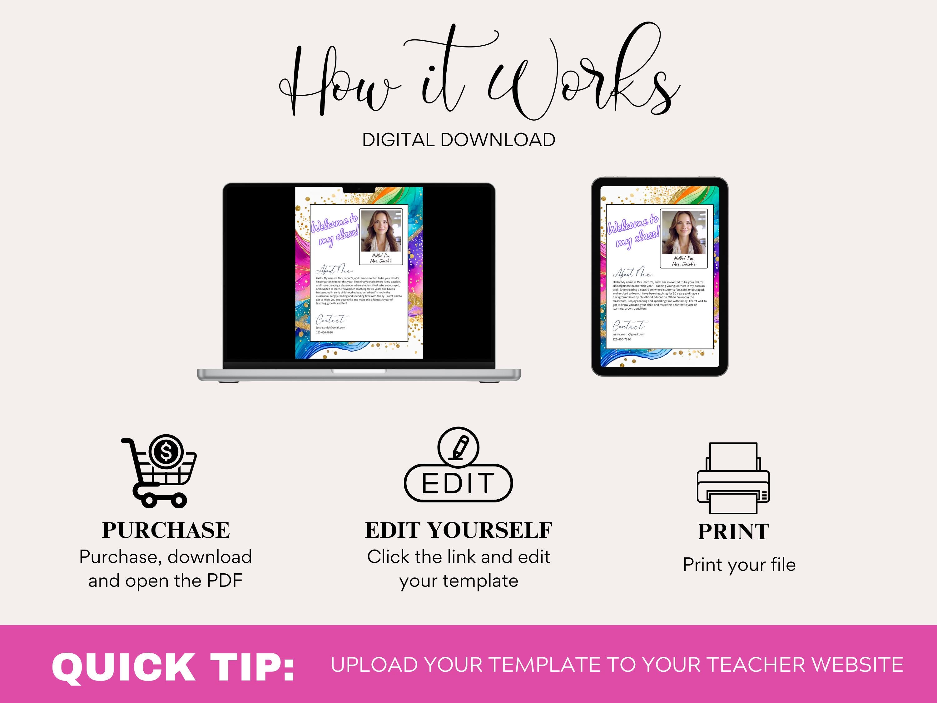 Editable Meet the Teacher Template Canva Template Modern Teacher ...