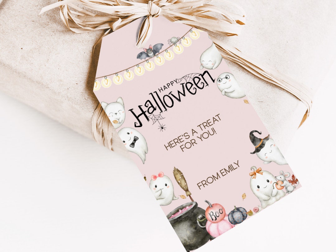Editable Happy Halloween Gift Tag,printable Trick or Treat Favor Bag ...