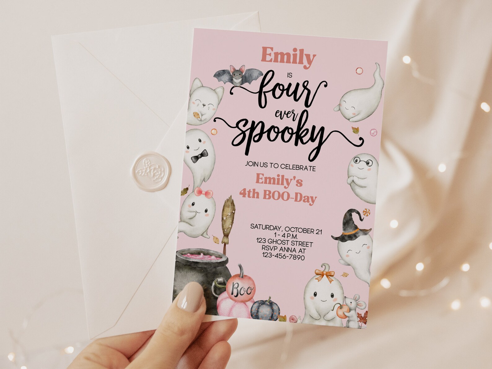 Four Ever Spooky Invitation Editable Template Halloween Themed 4th ...