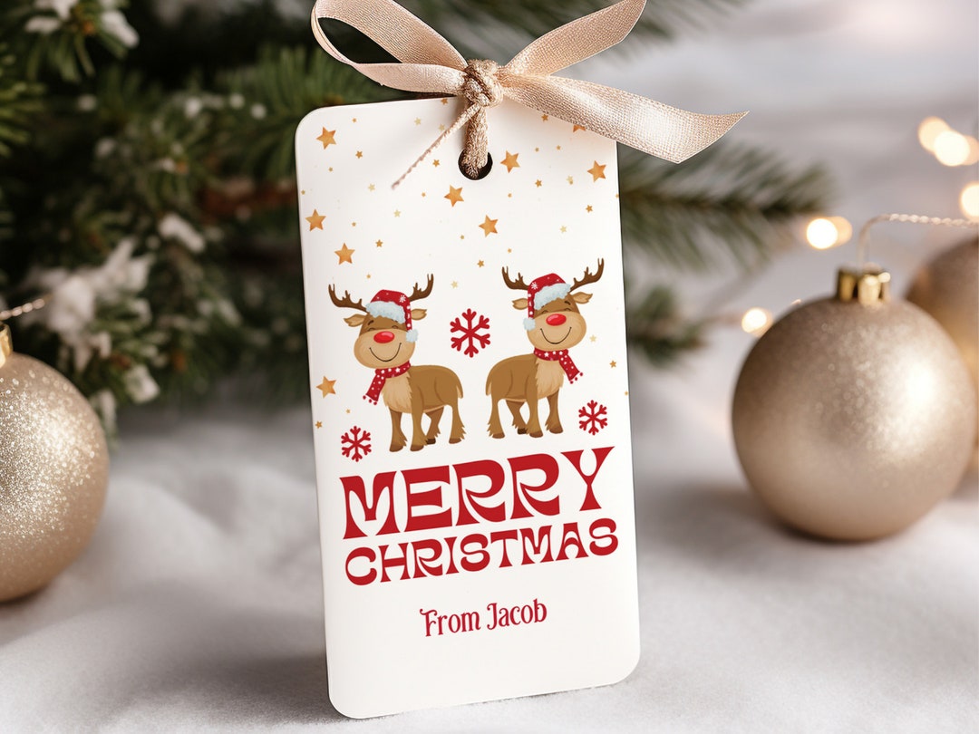 Editable Christmas Favor Tags Holiday Gift Tags Merry Christmas Holiday ...