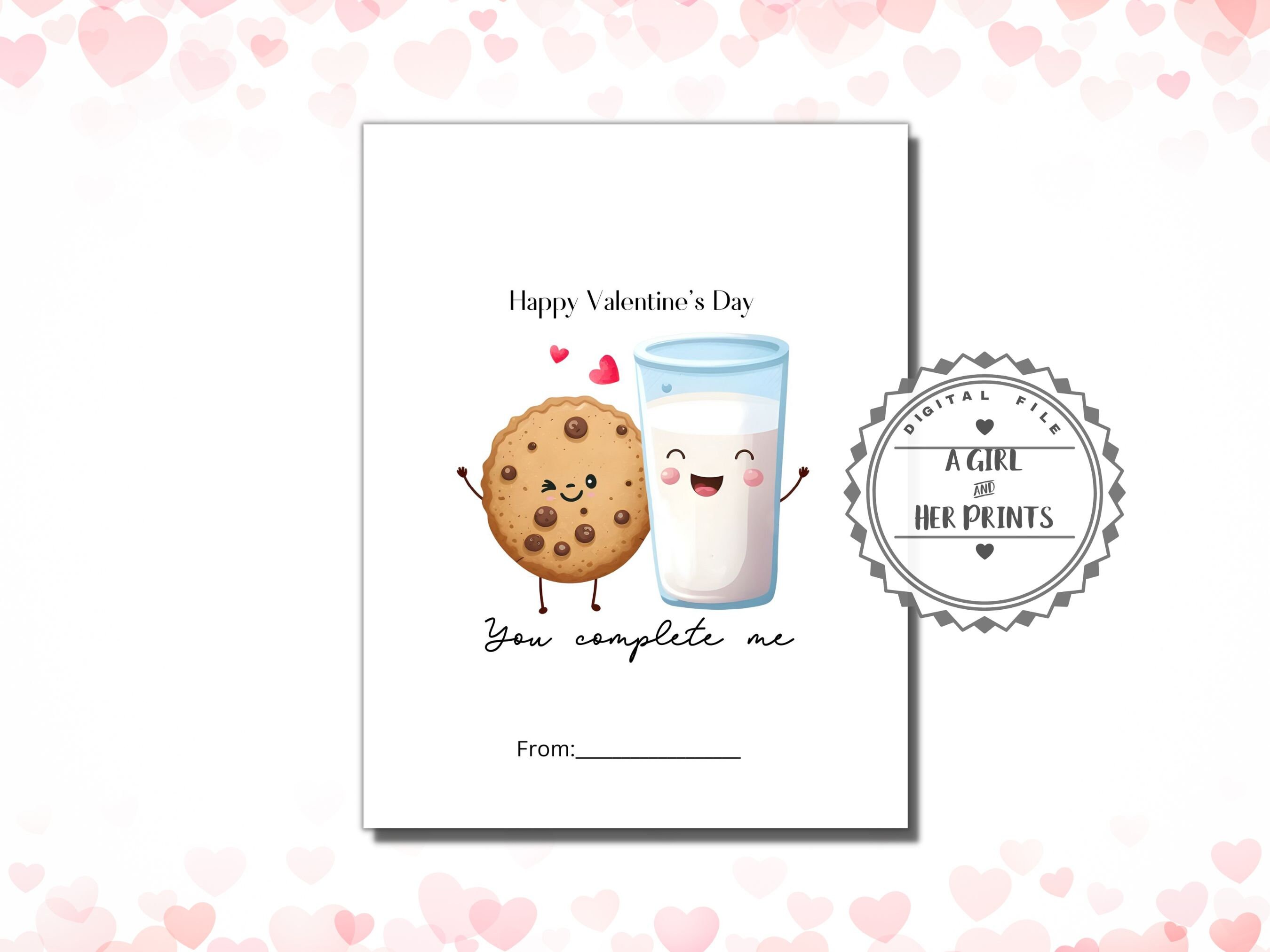 KIDS VALENTINE'S CARDS Cute Classroom Workplace Food Complete Me Peanut ...