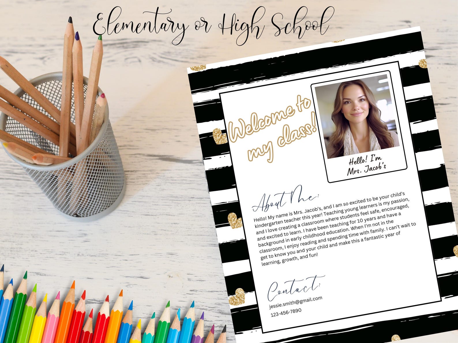 Editable Meet the Teacher Template: Modern Canva Design (digital ...