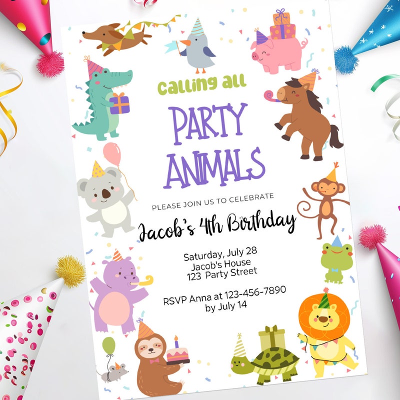 Party Animal Invite - Etsy