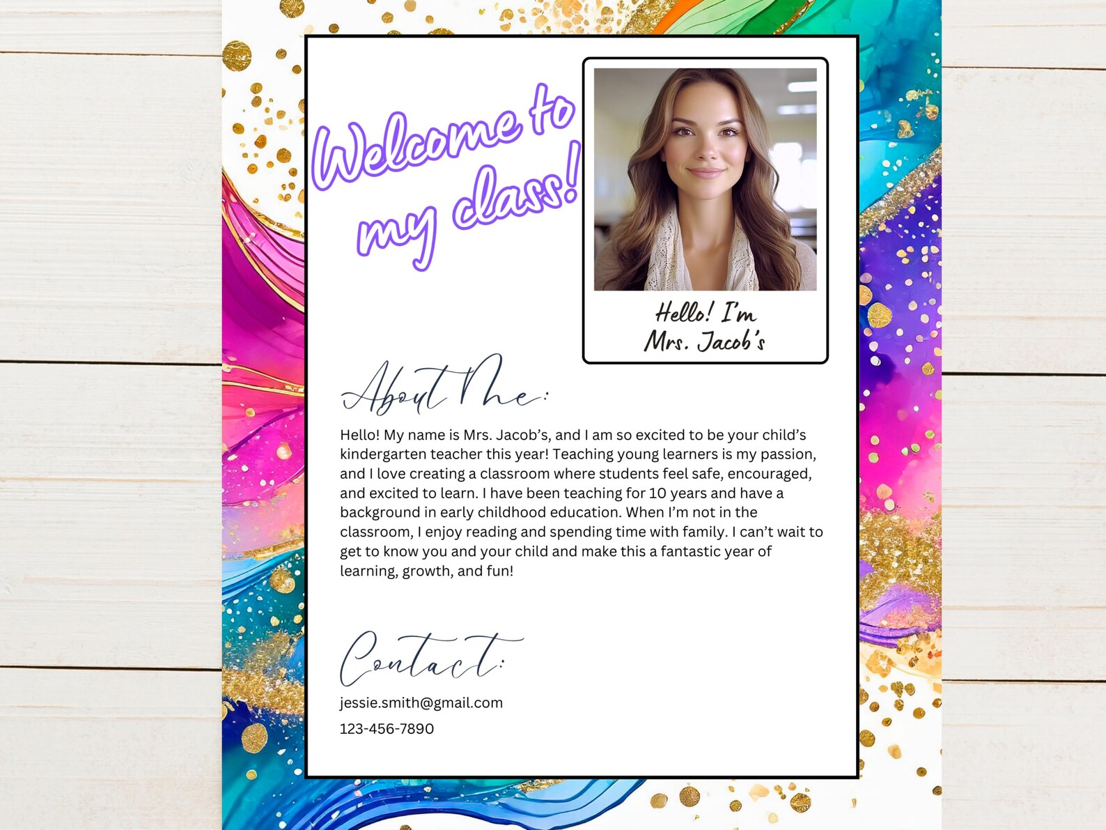 Editable Meet the Teacher Template | Canva Template | Modern Teacher ...