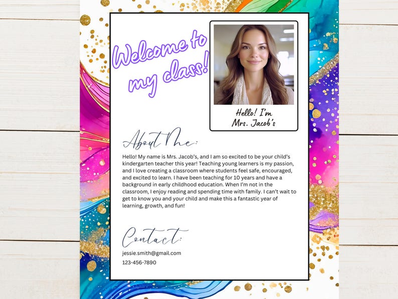 Editable Meet the Teacher Template | Canva Template | Modern Teacher ...