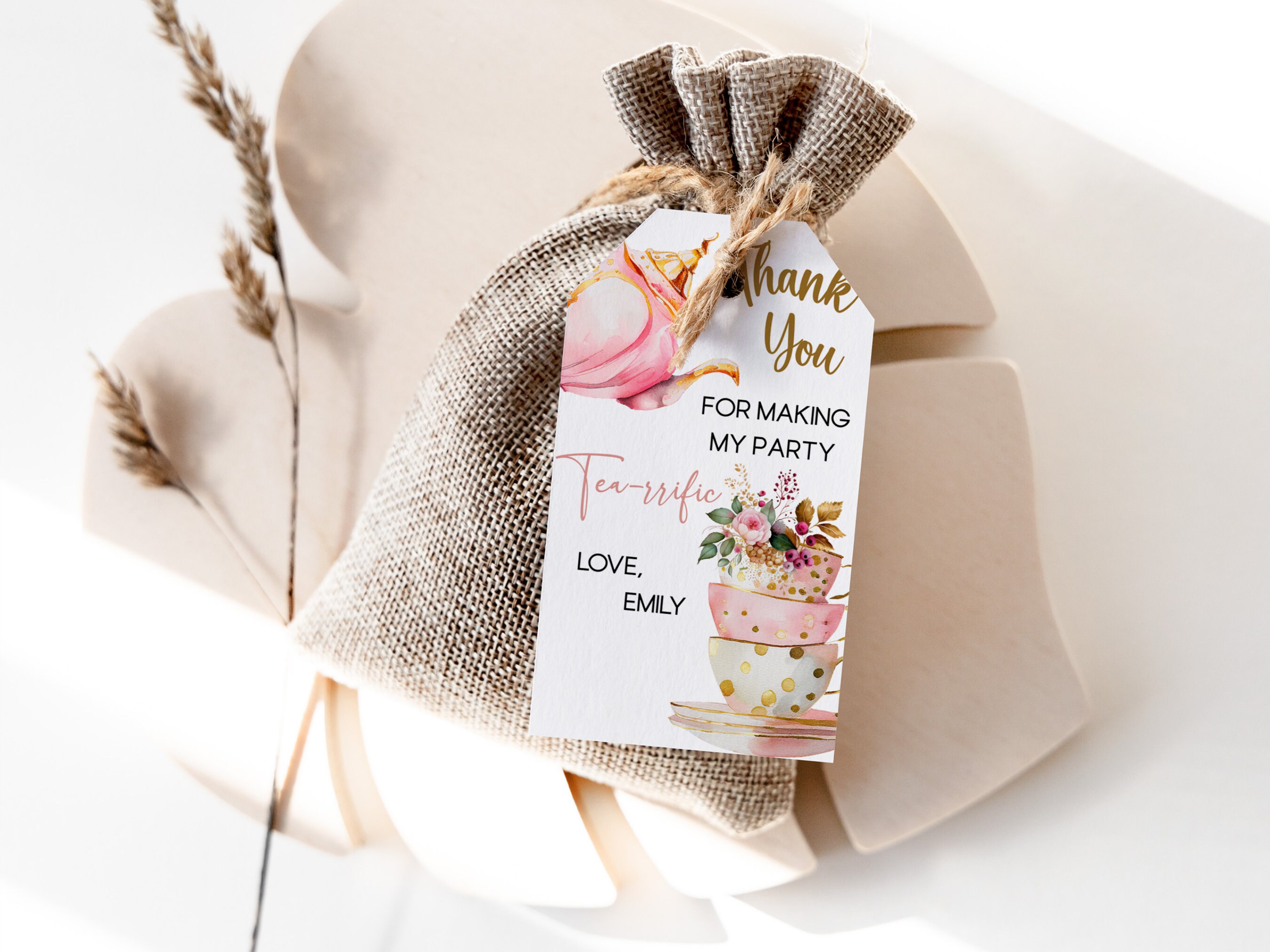 Editable Tea for Two Favor Tags Tea Birthday Thank You Tags Tea-rrific ...