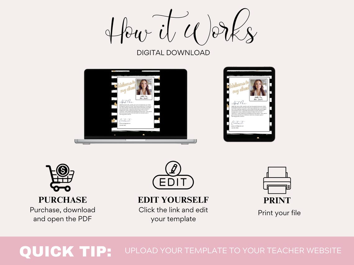 Editable Meet the Teacher Template: Modern Canva Design (digital ...