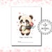 KIDS VALENTINE'S CARDS Cute Classroom Workplace Panda Hearts Flowers ...