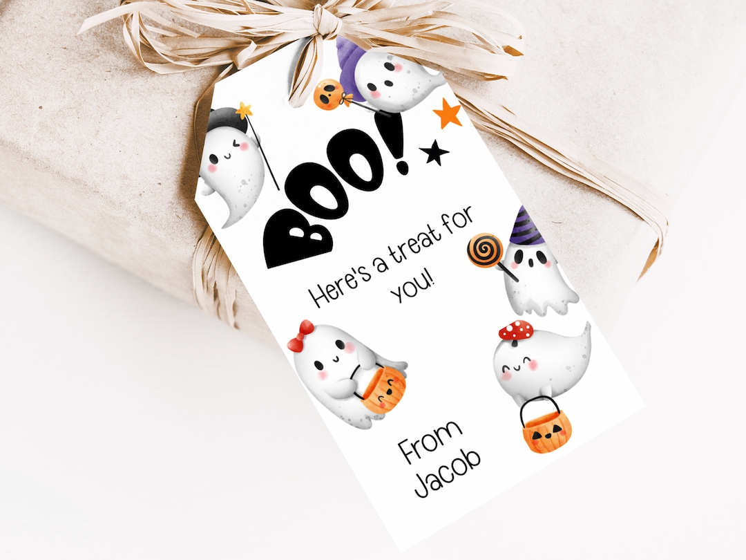 Editable Halloween Gift Tag, Printable Trick or Treat Favor Bag Tag ...