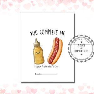 KIDS VALENTINE'S CARDS Cute Classroom Workplace Food Complete Me Peanut ...