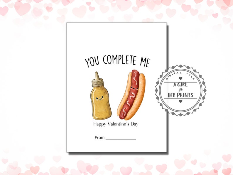 KIDS VALENTINE'S CARDS Cute Classroom Workplace Food Complete Me Peanut ...