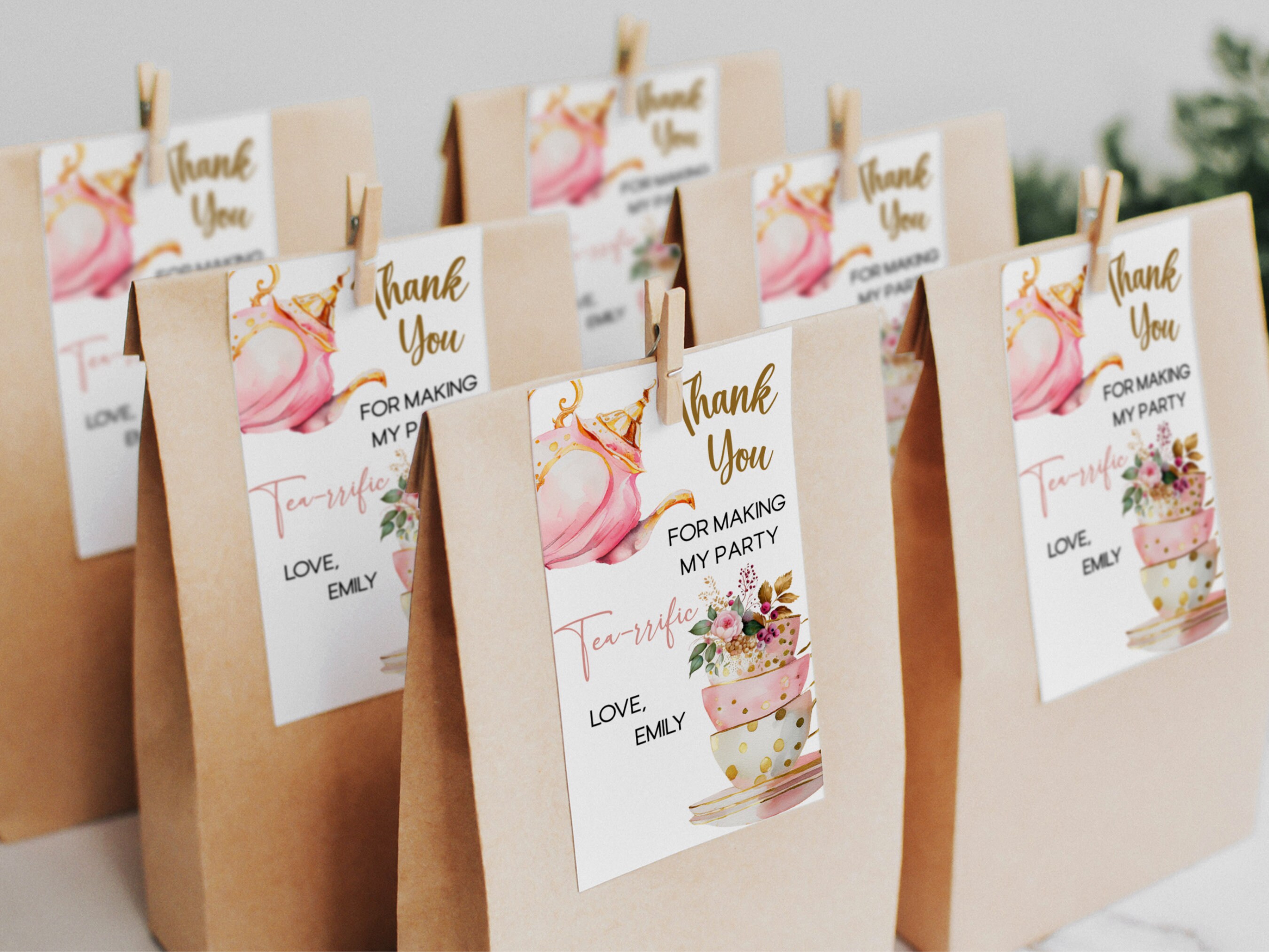 Editable Tea for Two Favor Tags Tea Birthday Thank You Tags Tea-rrific ...