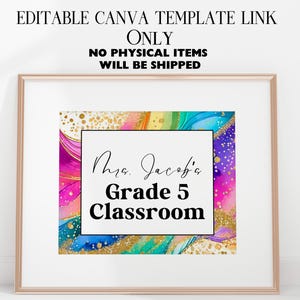 Editable Classroom Name Signs | 6 Modern Designs | Canva Template ...