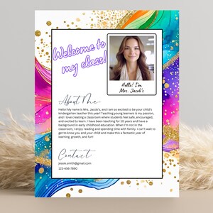 Editable Meet the Teacher Template | Canva Template | Modern Teacher ...