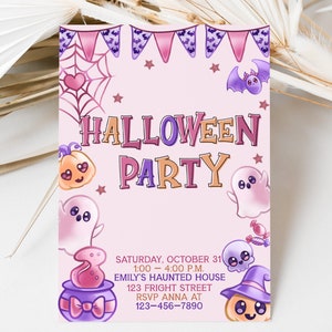Editable Kids Halloween Costume Party Invitation Printable Template ...